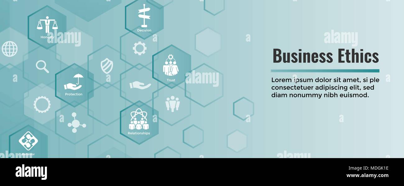 Business Ethics Solid Icon Set w Honesty, Integrity, Commitment ...