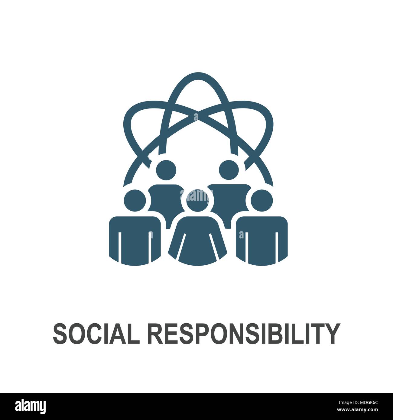 Social Responsibility Solid Icon Set with Honesty, integrity ...
