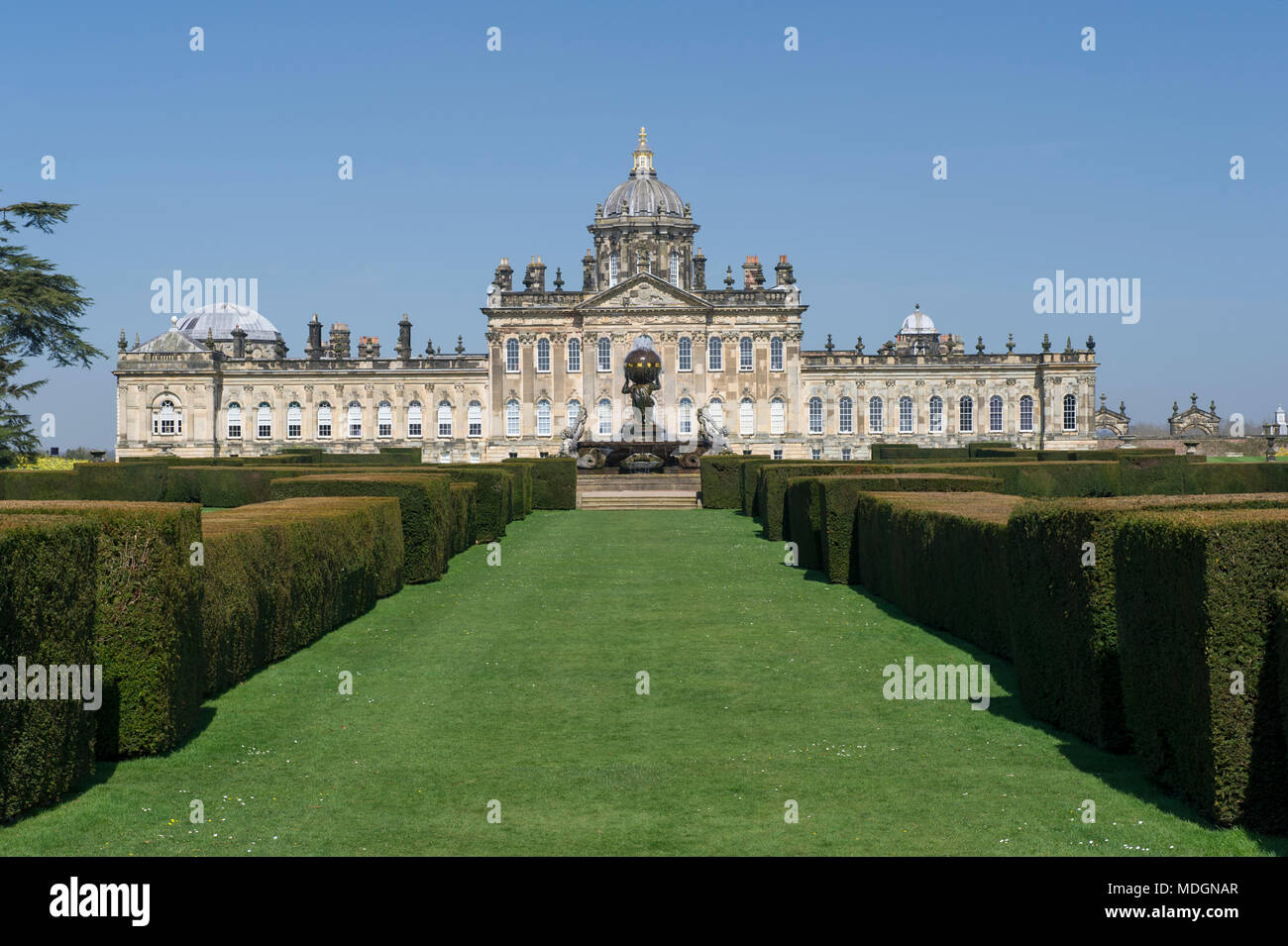 Castle Howard house and gardens which are a popular tourist attraction ...