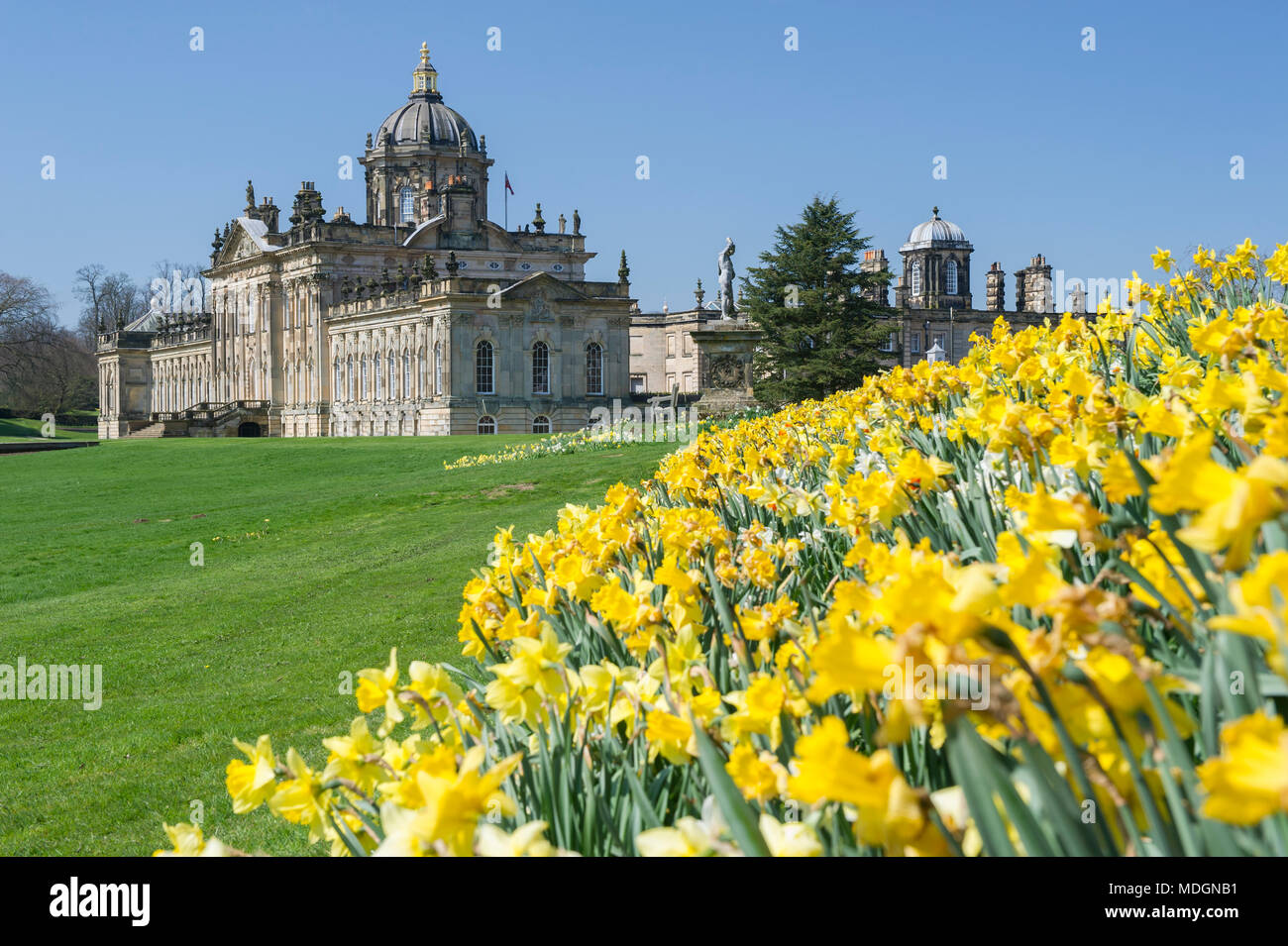 Castle Howard house and gardens which are a popular tourist attraction ...