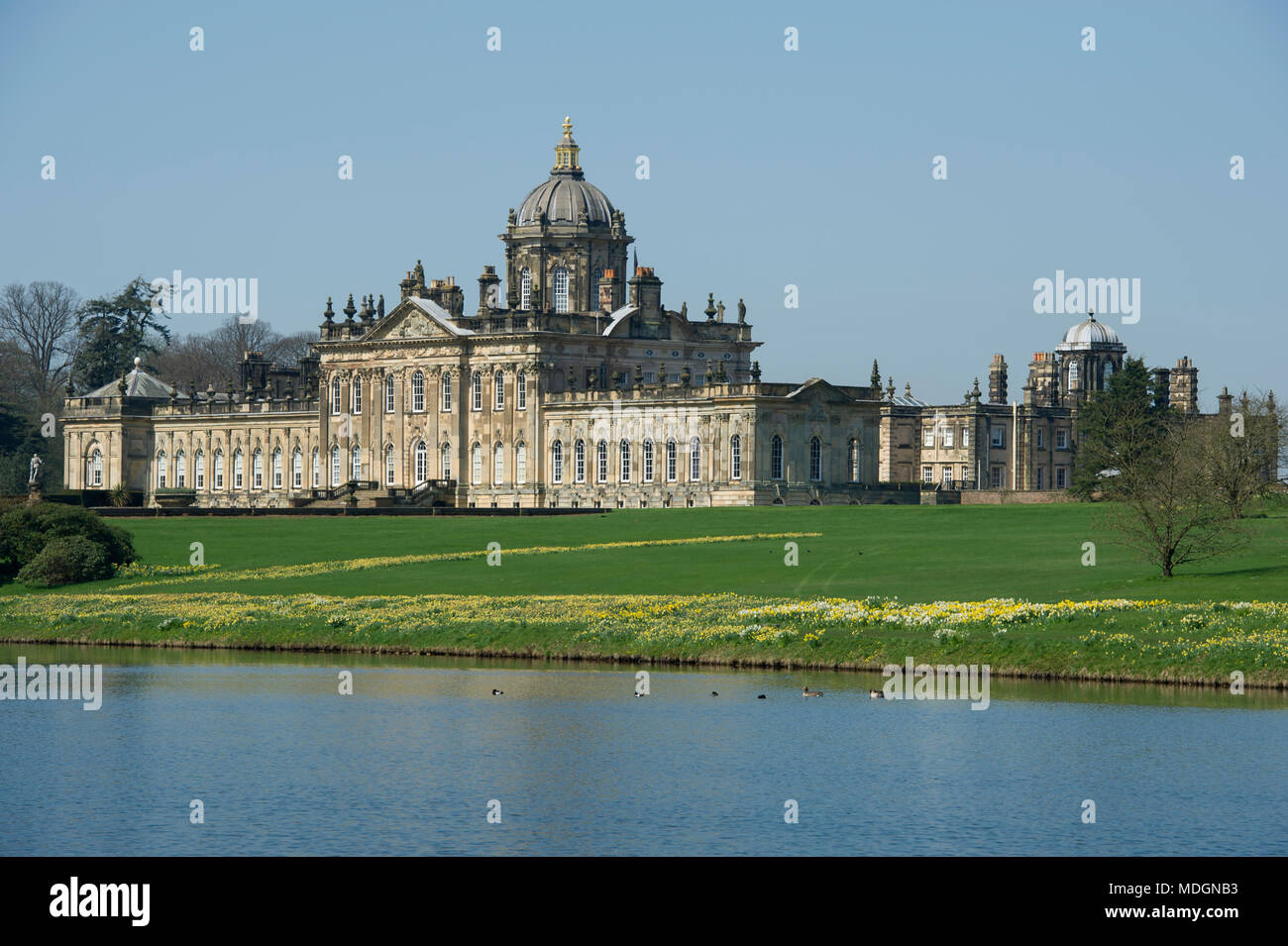Castle Howard house and gardens which are a popular tourist attraction ...