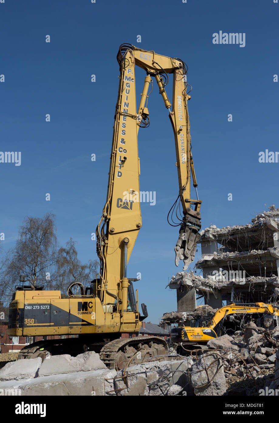 Caterpillar 350L high reach demolition excavator with concrete crusher ...