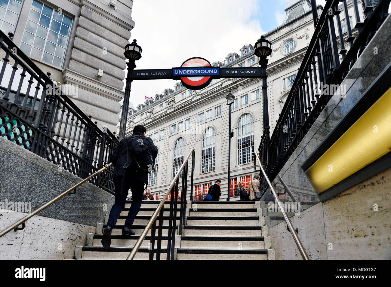 Subway exit station - London - England Stock Photo - Alamy