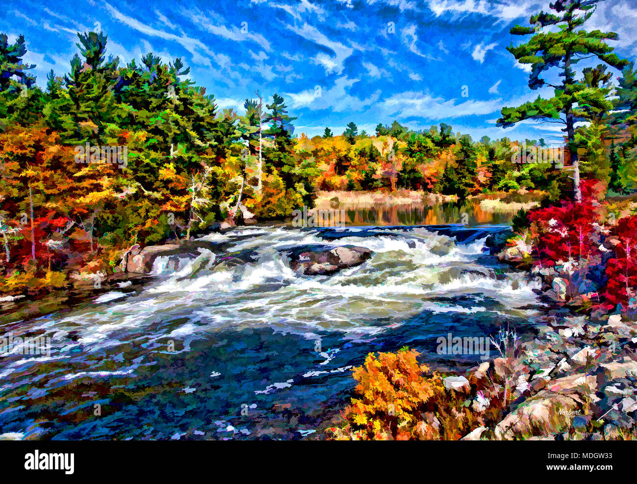 River;Blind River;Northern Ontario;Ontario;Canada;waterfall;rappids ...
