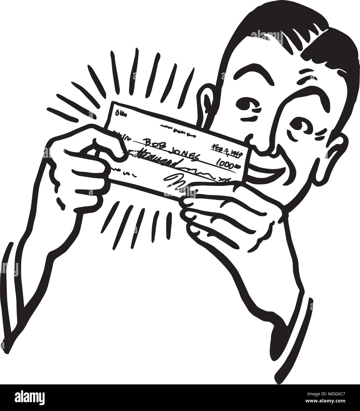 Big Check - Retro Clipart Illustration Stock Vector Image & Art - Alamy