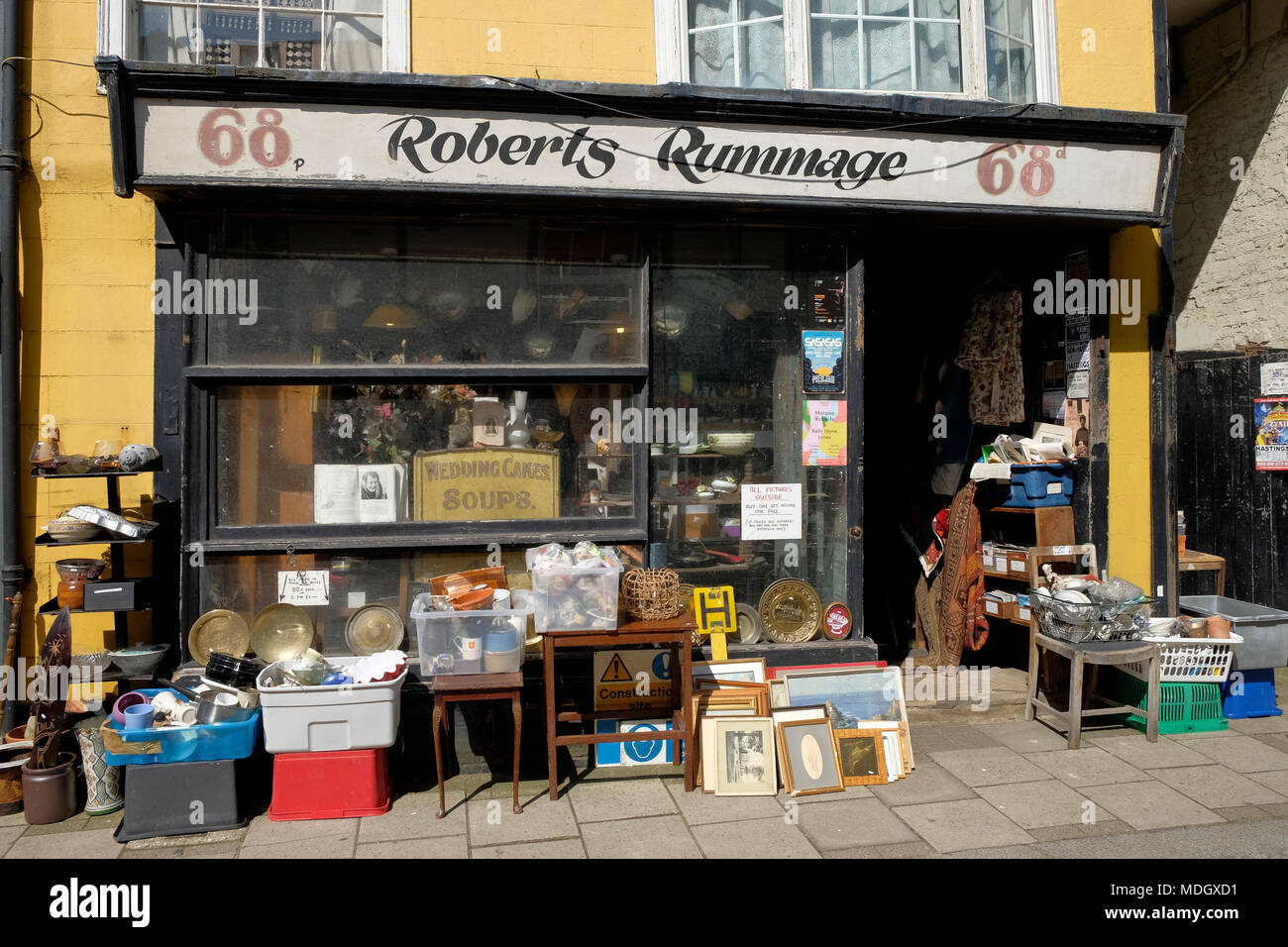 Roberts Rummage shop front, Hastings, uk Stock Photo - Alamy