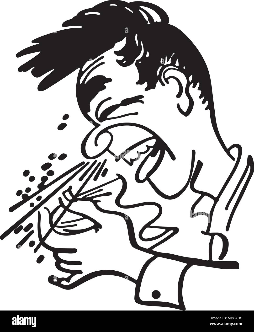 Sneezing Person Clipart