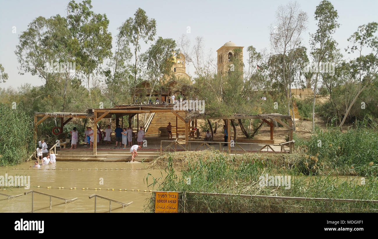 Qasr el-Yahud, Baptism site; Jordan river Israel. also Kasser/Qasser al ...