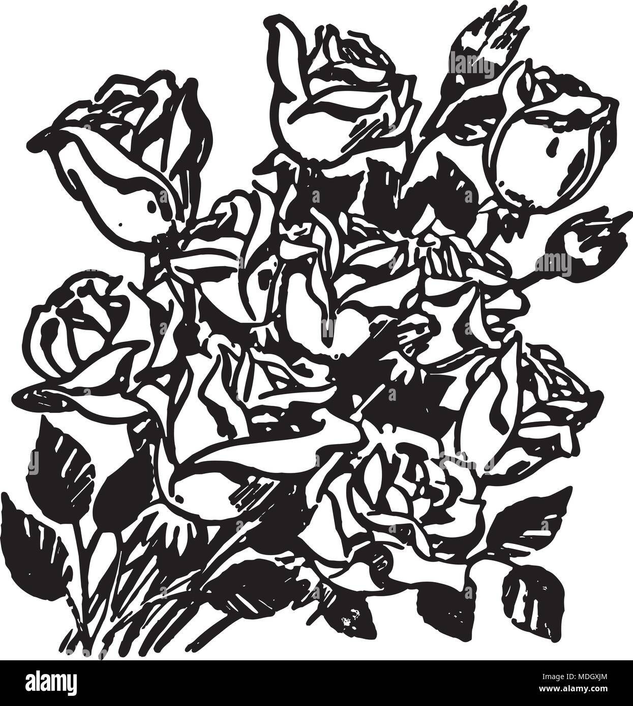 Classic roses bouquet Stock Vector Images - Alamy