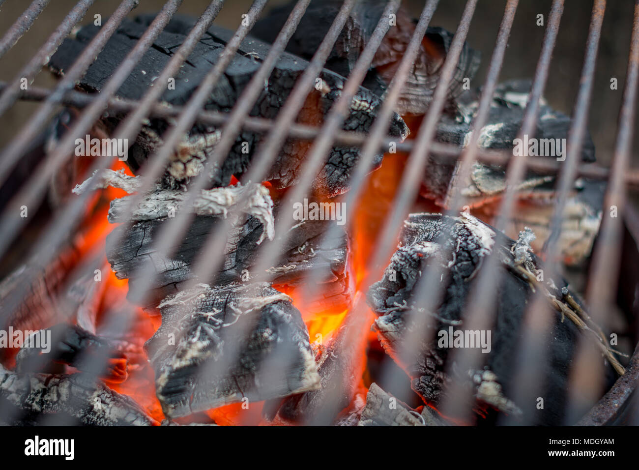 Starting a BBQ Stock Photo - Alamy
