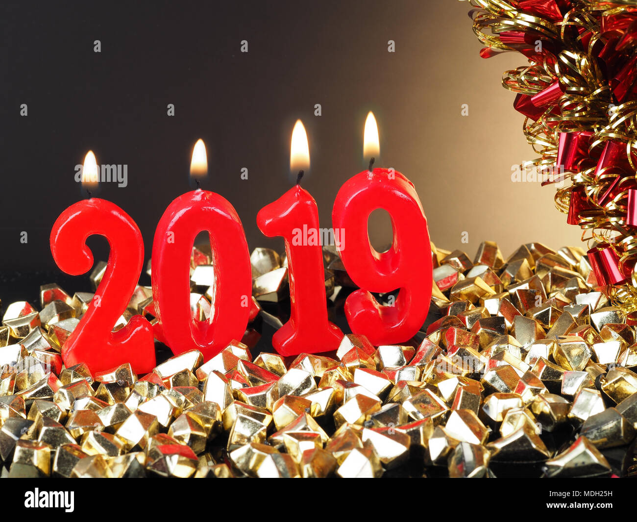 New Years Eve 2019 Background for New Years Eve, with lit red candles ...