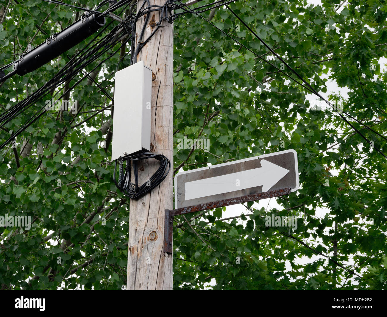 Quebec,Canada. A metal one way street sign Stock Photo - Alamy