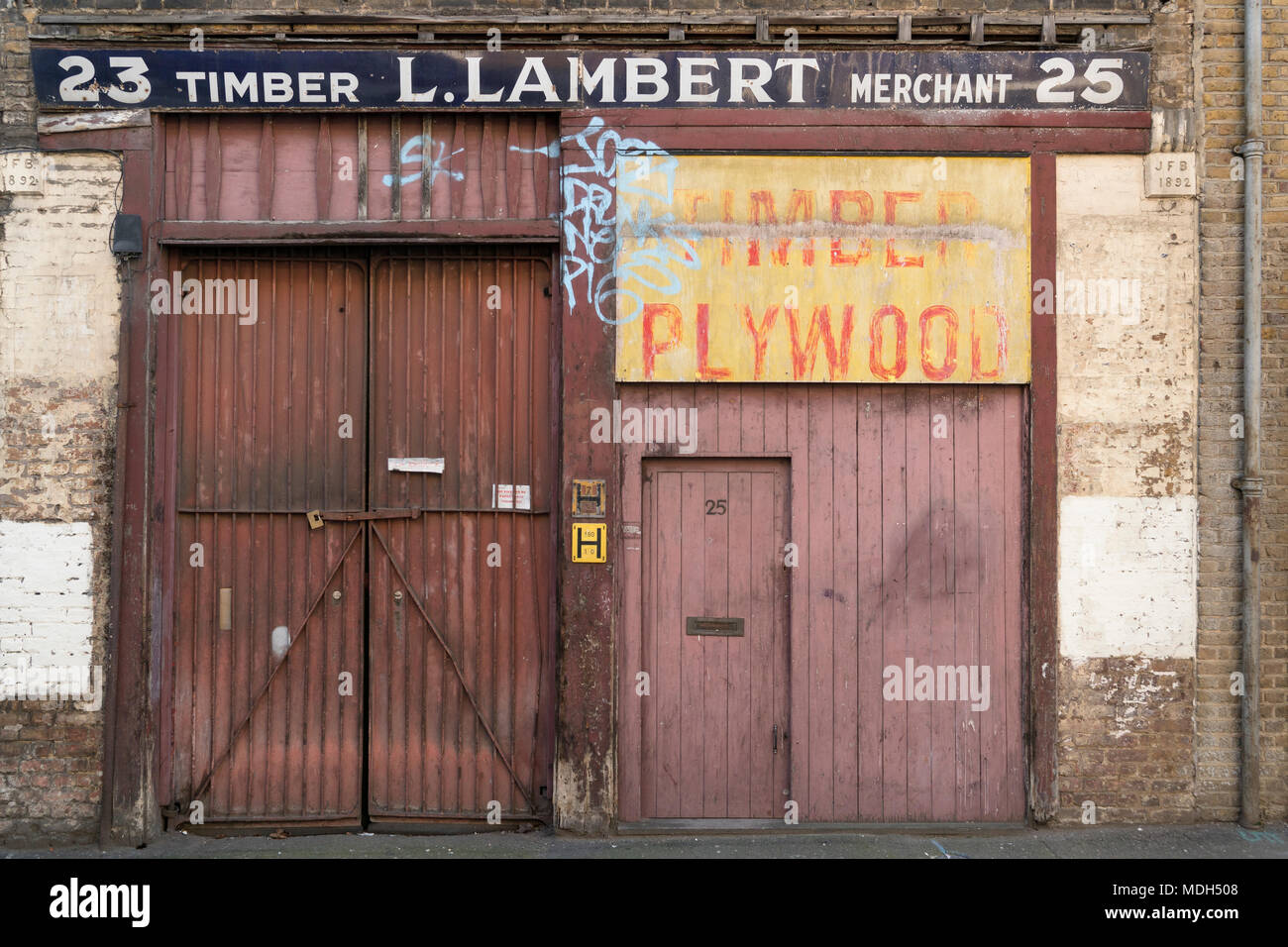 Old timber merchants, L. Lambert, Hoxton Street, London, Britain Stock ...