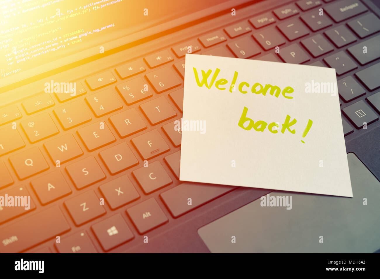 Welcome back message hi-res stock photography and images - Alamy