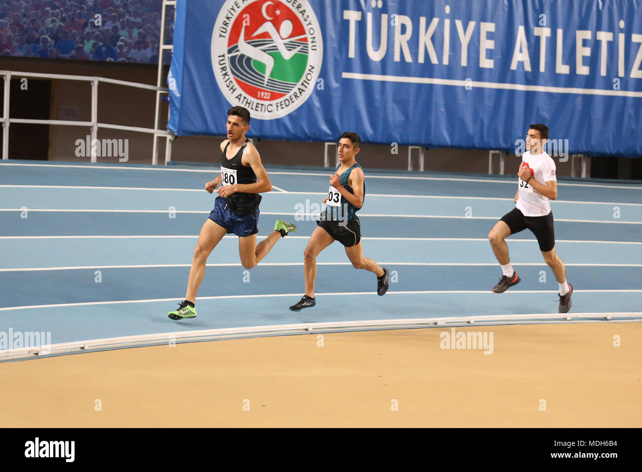 ISTANBUL, TURKEY - JANUARY 07, 2018: Athletes running during Turkish ...
