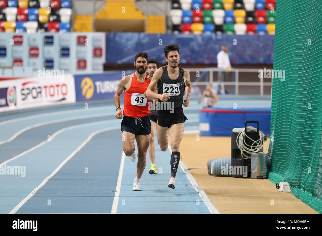 ISTANBUL, TURKEY - JANUARY 07, 2018: Athletes running during Turkish ...