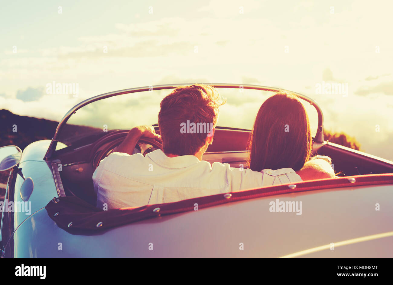 Romantic couple in convertible hi-res stock photography and images - Alamy
