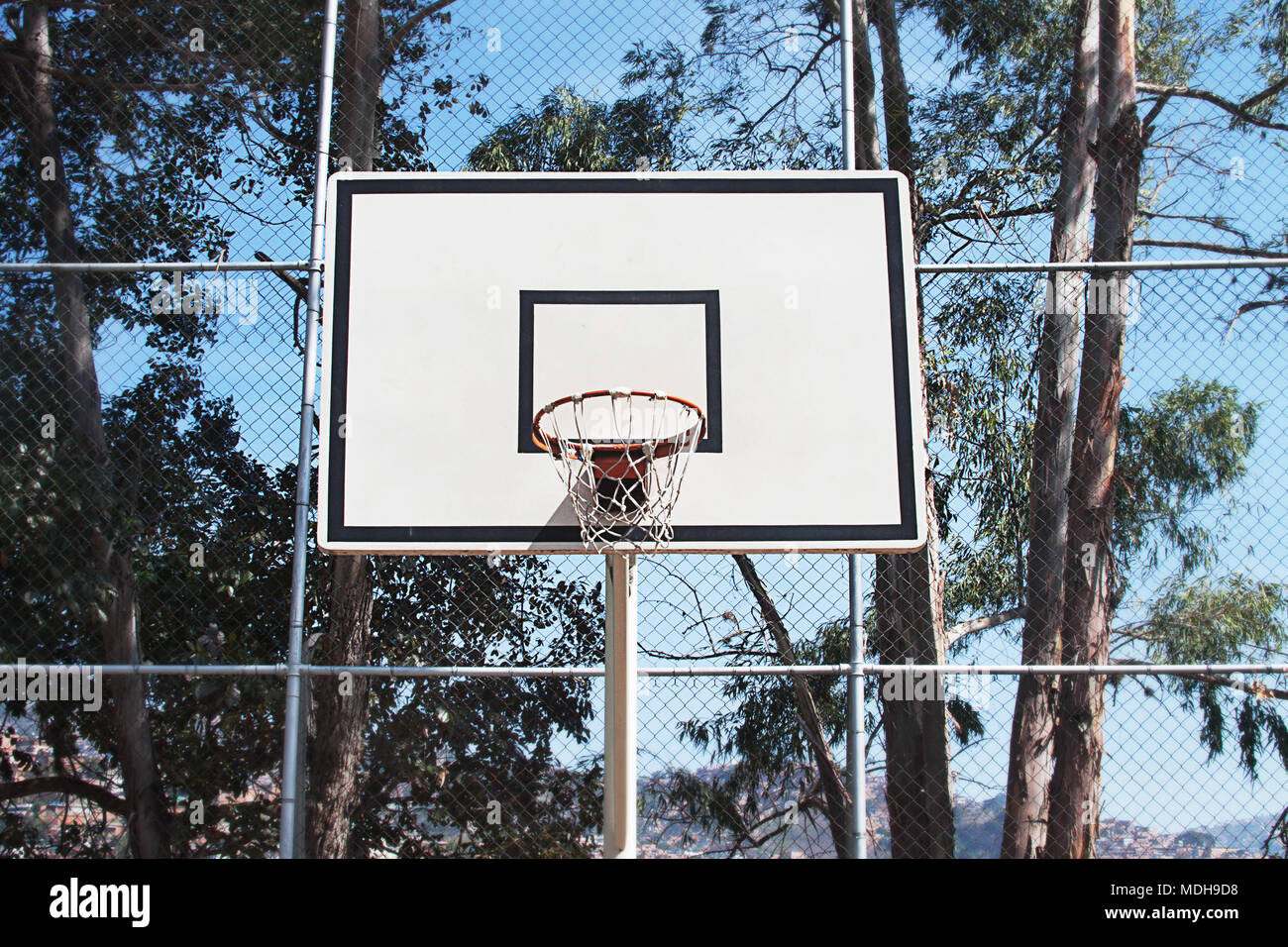 Outdoor Basketball hoop on an Urban outdoor playground Stock Photo - Alamy