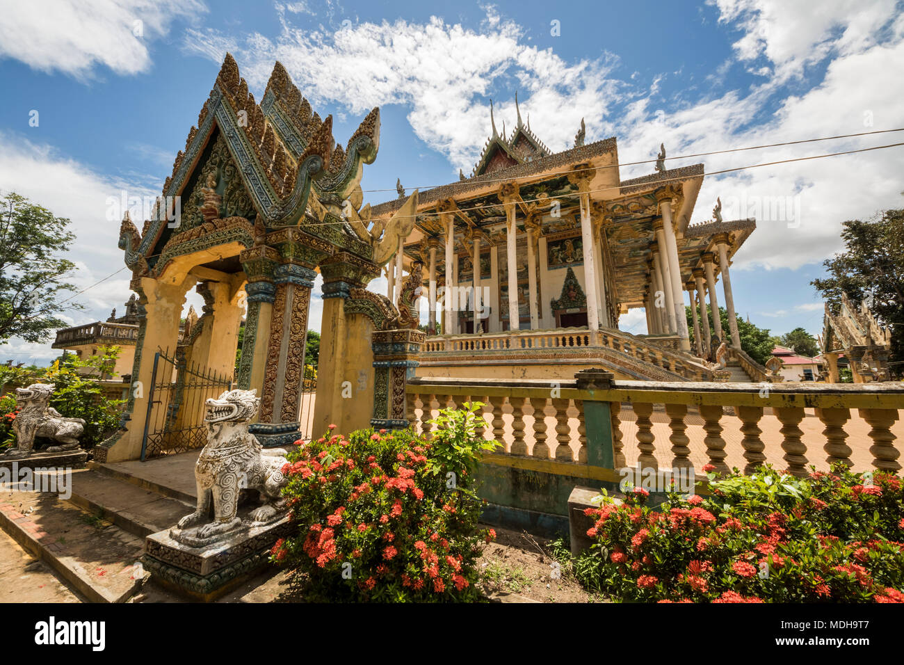Modern Wat Ek Phnom Temple; Battambang, Cambodia Stock Photo - Alamy