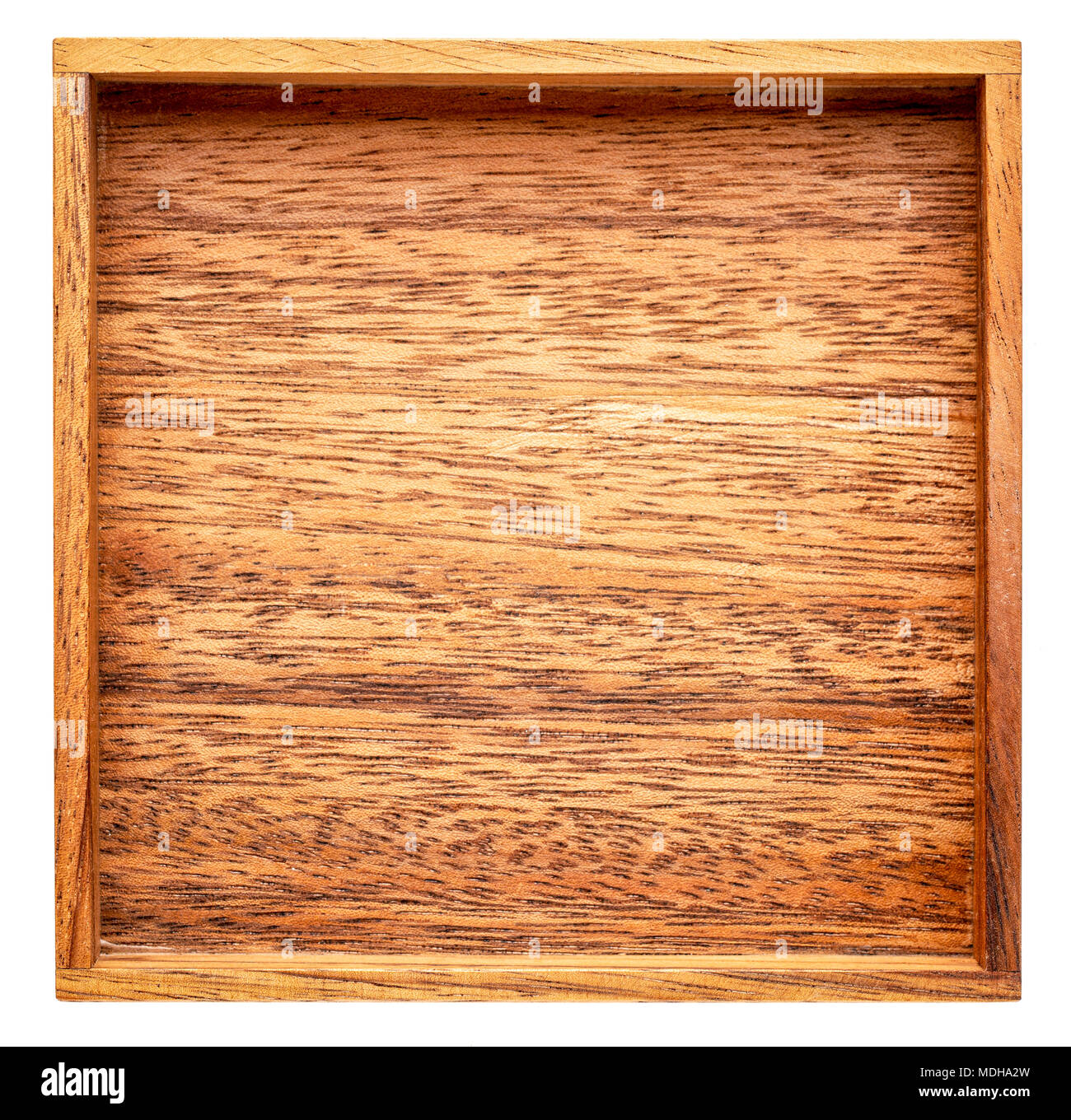 empty square wooden box isolated on white Stock Photo - Alamy