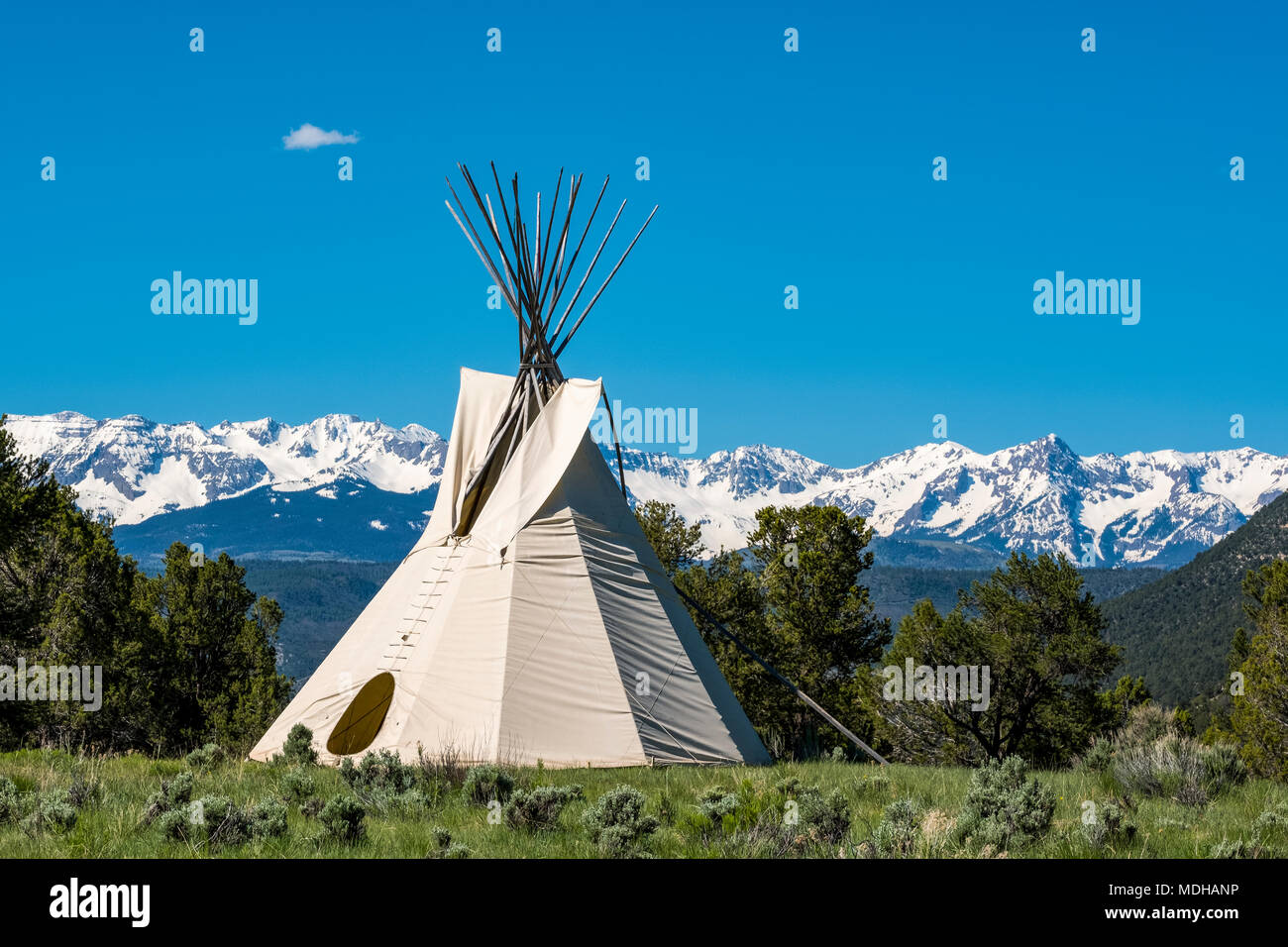 A teepee near the visitor centre in Colorado's Ridgway State Park ...