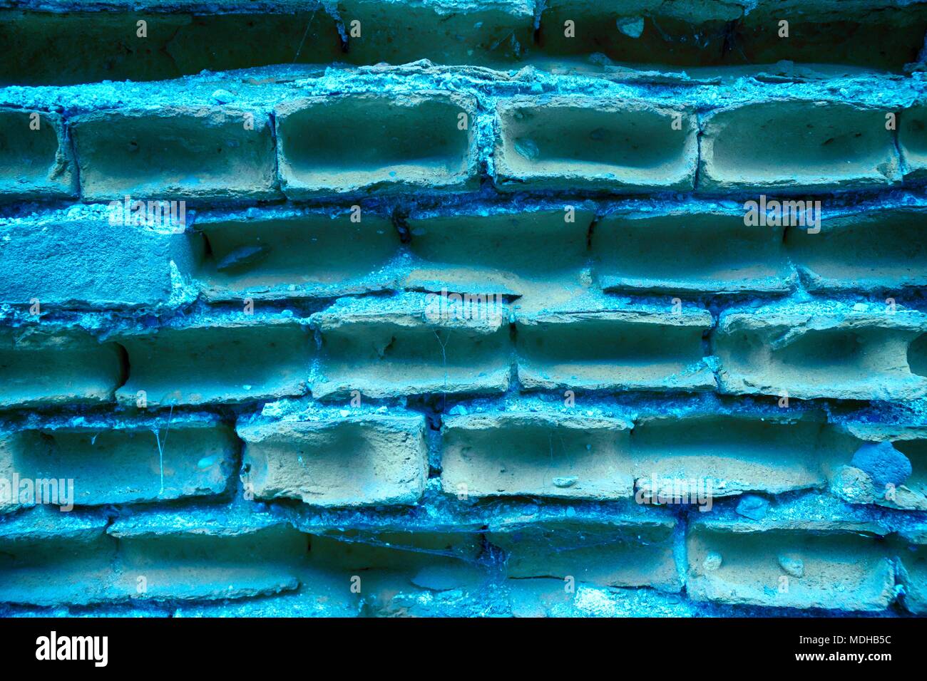 Stone blue wall background with brick pattern hi-res stock photography ...