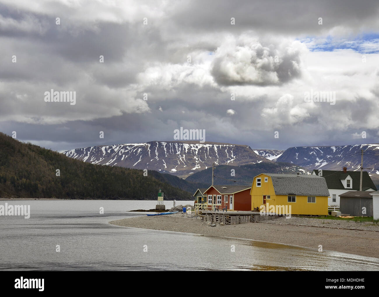 Norris Point and the Tablelands in Gros Morne national park Stock Photo ...