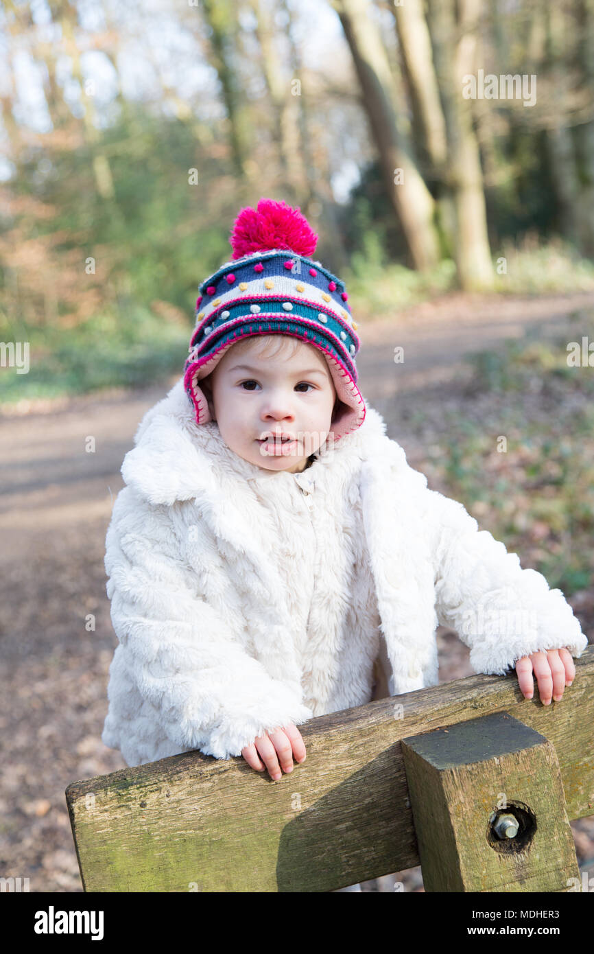 Happy toddler in woods Stock Photo - Alamy