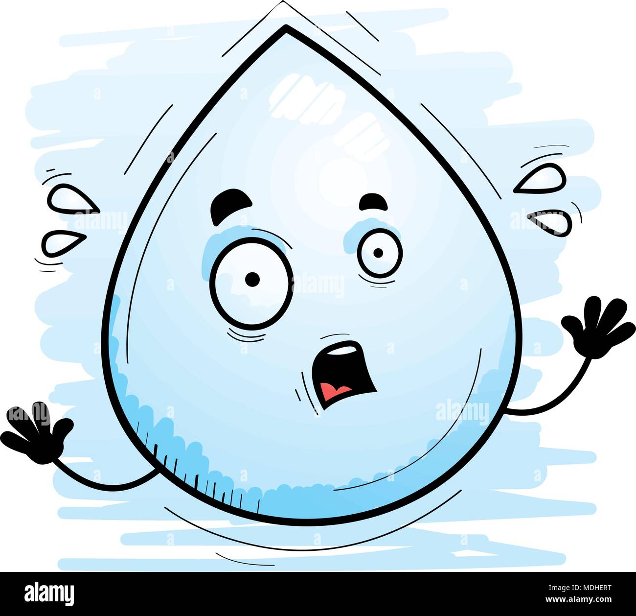A cartoon illustration of a waterdrop looking scared Stock Vector Image ...