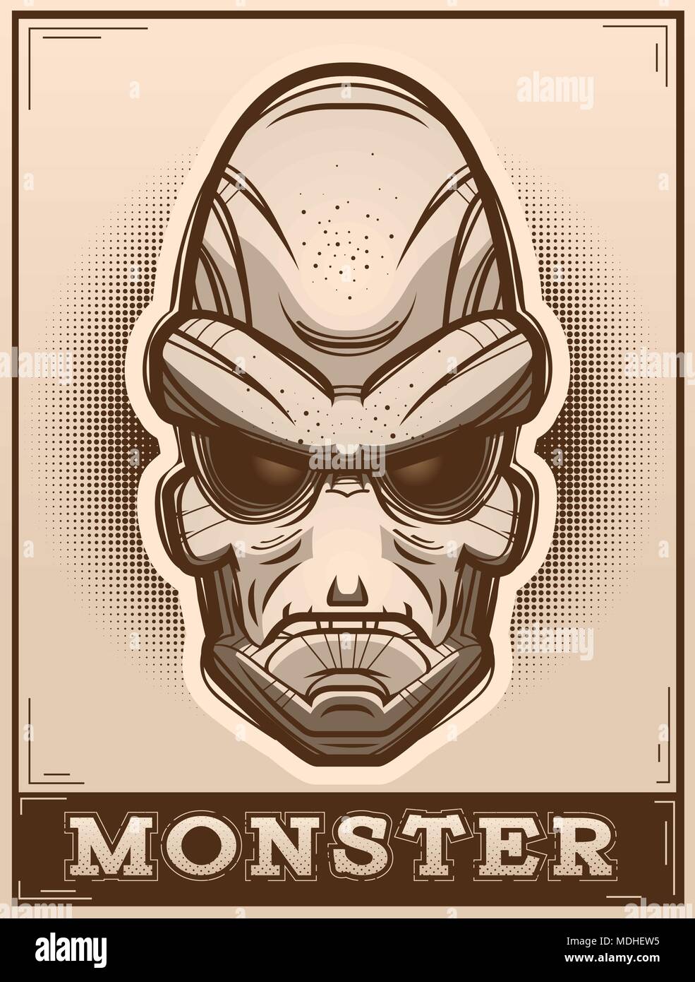 An illustration of an alien on a poster Stock Vector Image & Art - Alamy