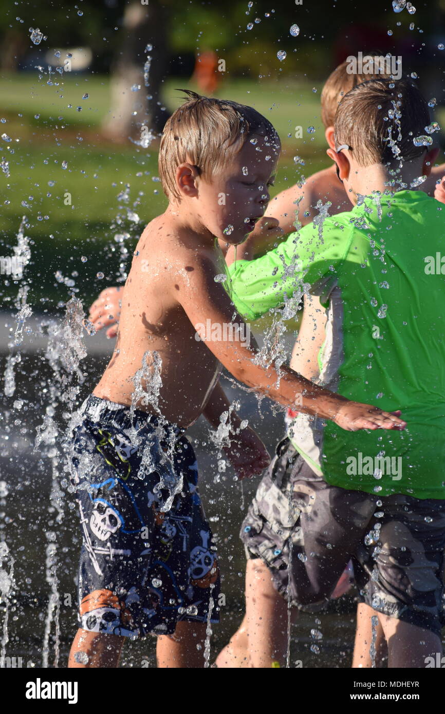 Boys water park in summer hi-res stock photography and images - Alamy