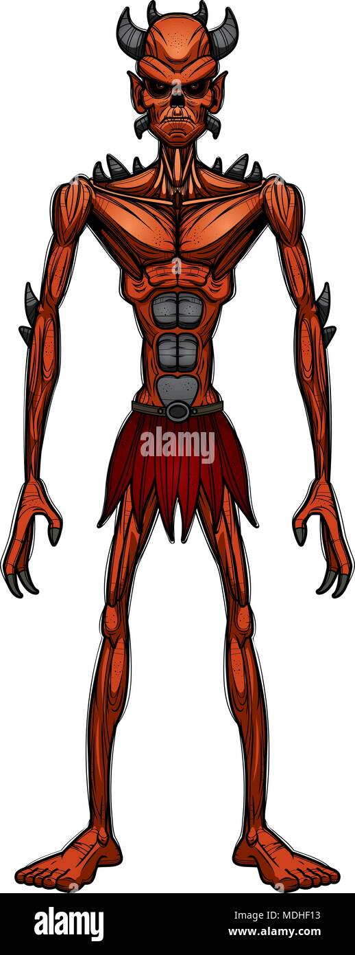 A cartoon illustration of an evil looking demon Stock Vector Image ...