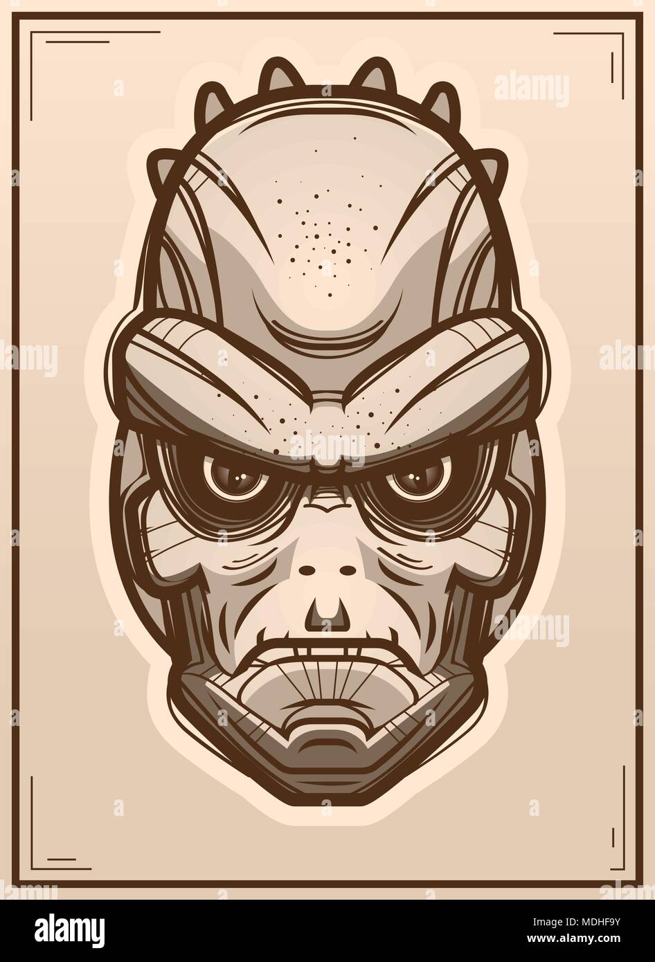 An illustration of a lizard man on a poster Stock Vector Image & Art ...