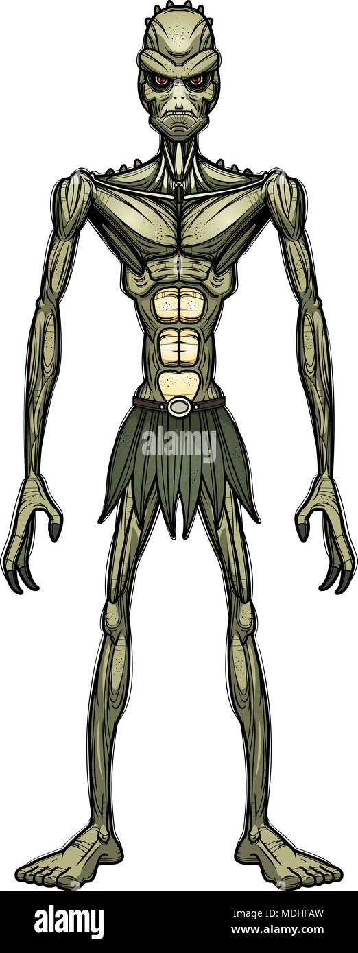 A cartoon illustration of an evil looking lizard man Stock Vector Image ...