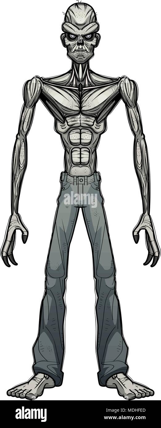 A cartoon illustration of an evil looking zombie Stock Vector Image ...