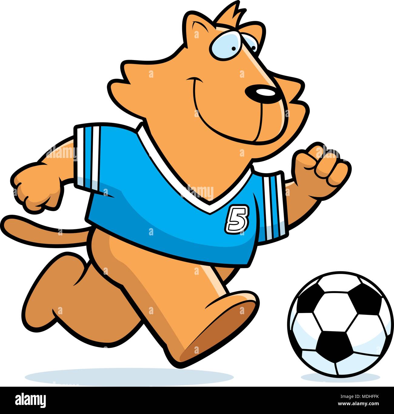 A cartoon illustration of a cat playing soccer Stock Vector Image & Art ...
