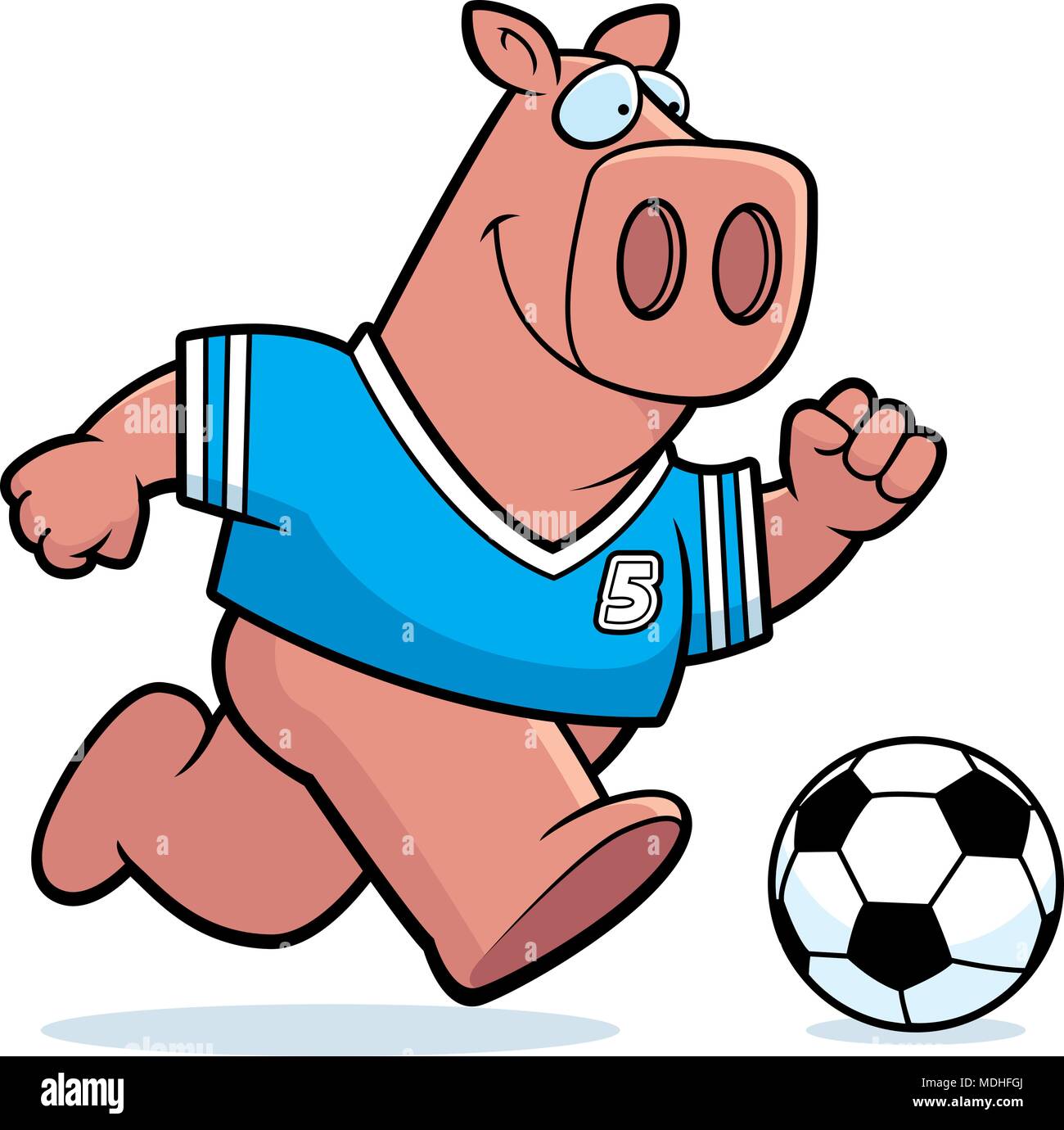 A cartoon illustration of a pig playing soccer Stock Vector Image & Art ...