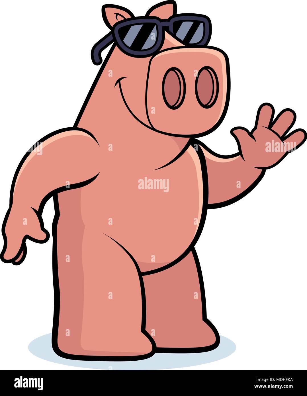 A cartoon illustration of a pig wearing sunglasses Stock Vector Image ...