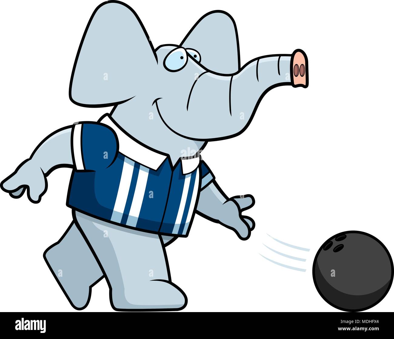A cartoon illustration of a elephant bowling a ball Stock Vector Image ...