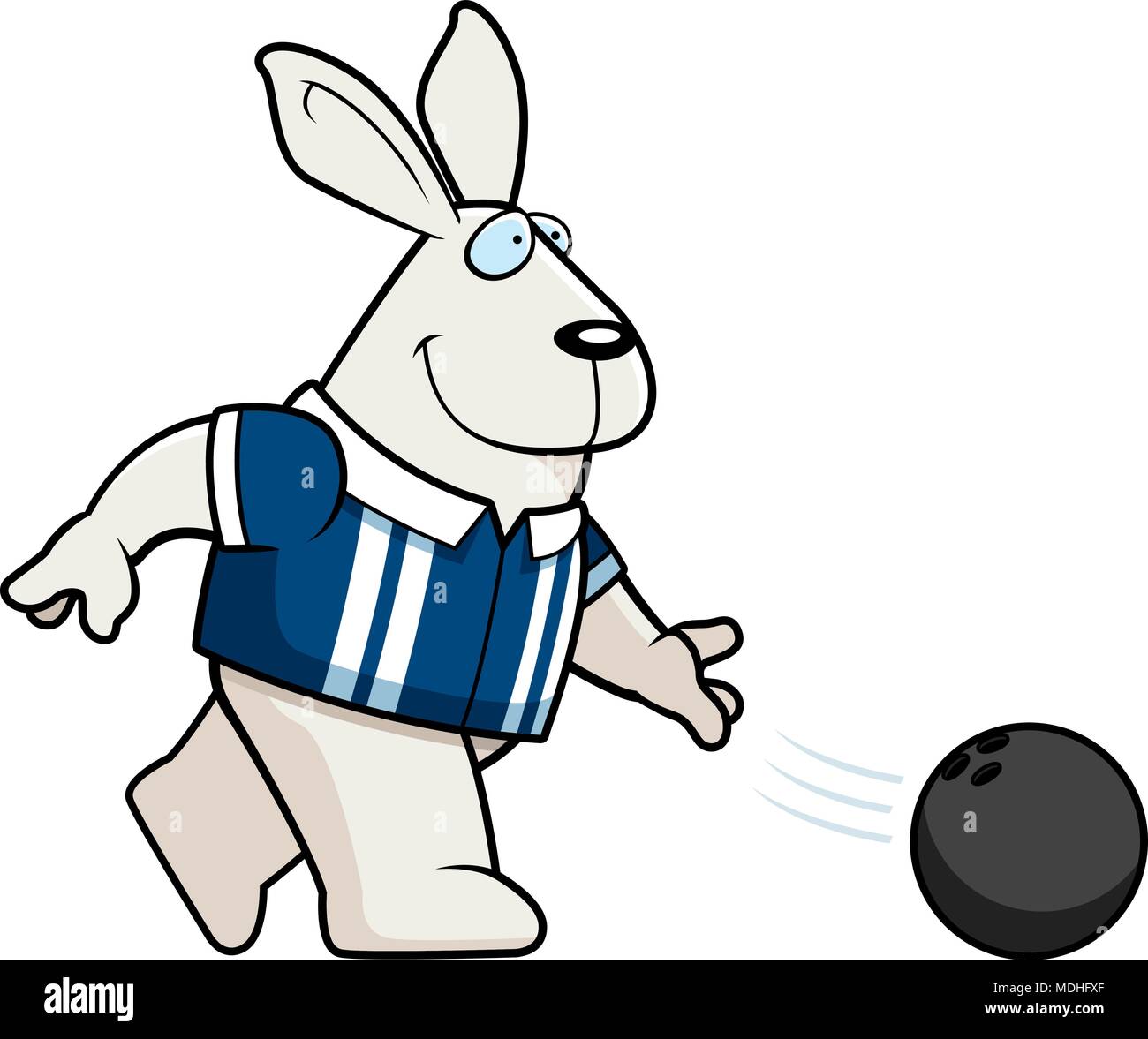A cartoon illustration of a rabbit bowling a ball Stock Vector Image ...