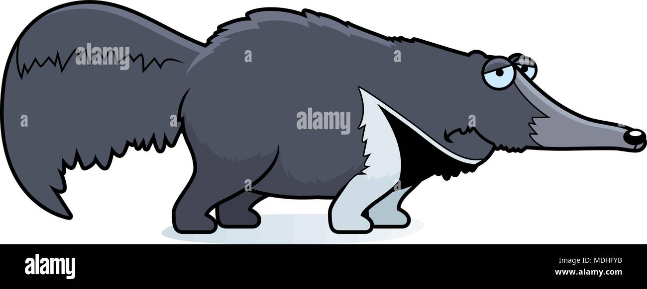 A cartoon illustration of an anteater looking sad Stock Vector Image ...