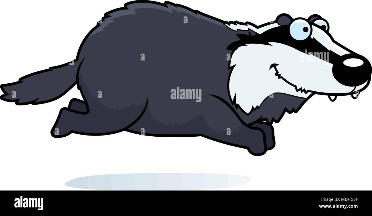 A cartoon illustration of a badger smiling and running Stock Vector ...