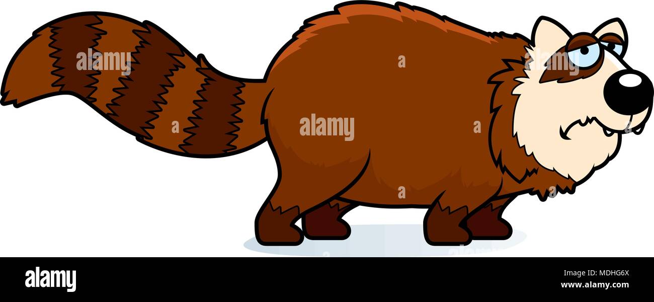 A cartoon illustration of a red panda looking sad Stock Vector Image ...