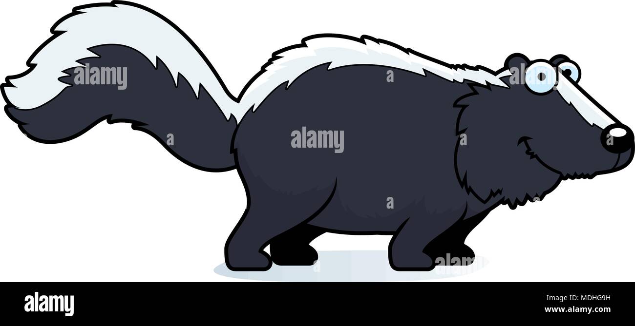 A cartoon illustration of a skunk smiling and standing Stock Vector ...