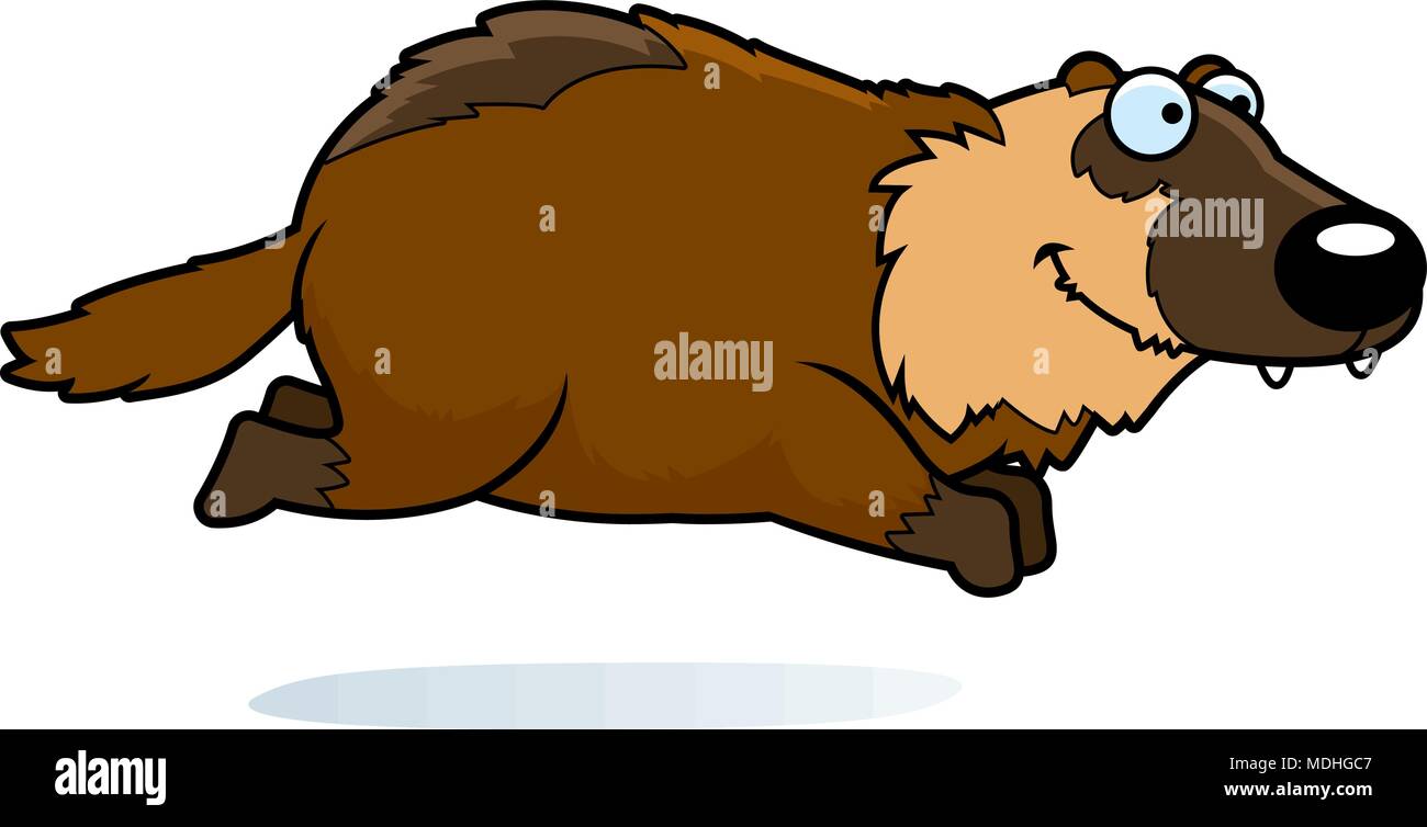 A cartoon illustration of a wolverine smiling and running Stock Vector ...