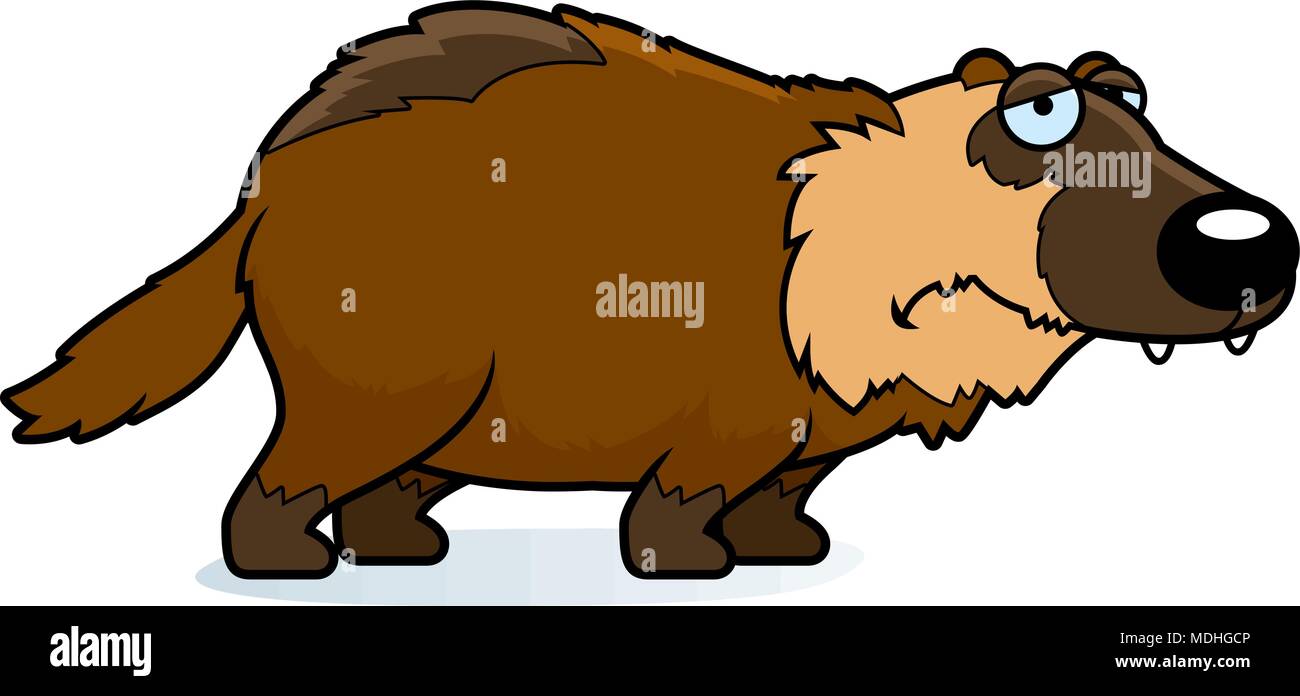 A cartoon illustration of a wolverine looking sad Stock Vector Image ...