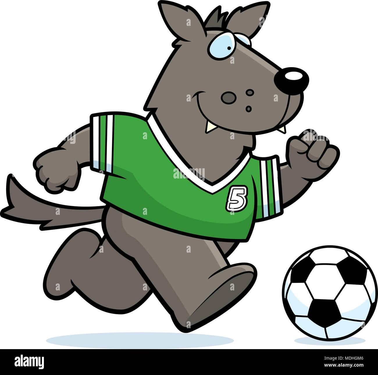 A cartoon illustration of a wolf playing soccer Stock Vector Image ...