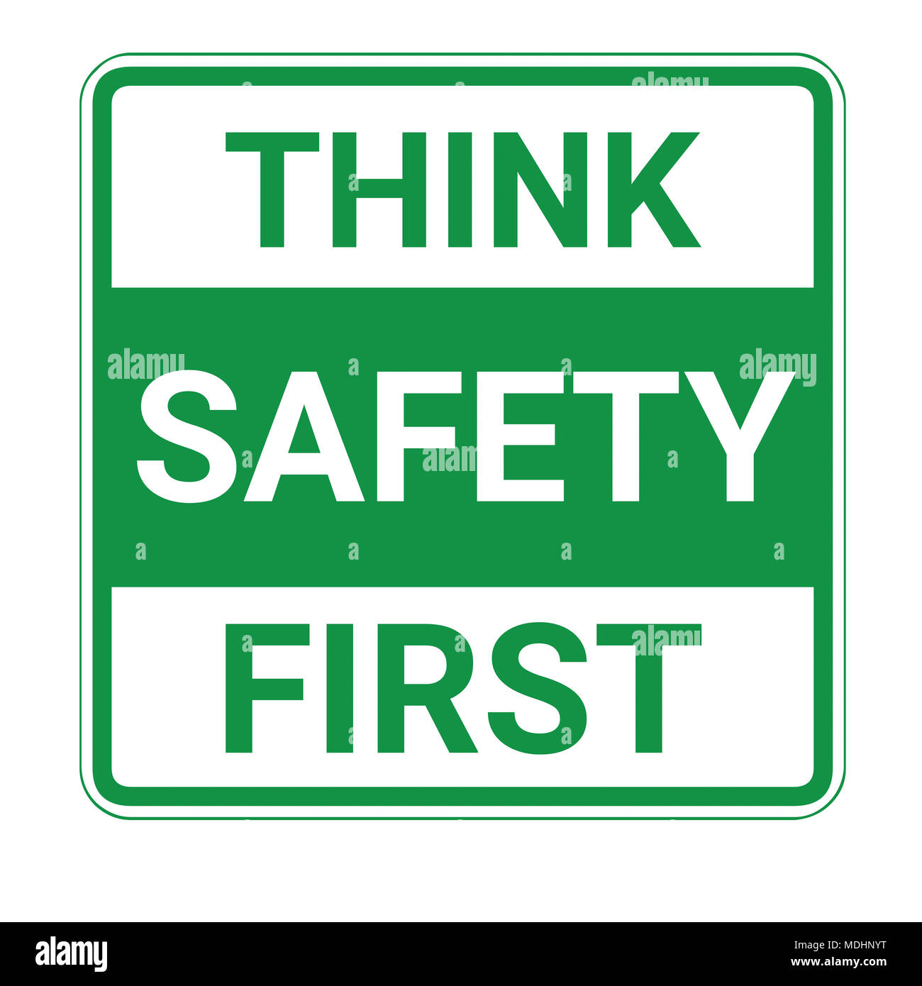 Think safety first sign Stock Photo - Alamy