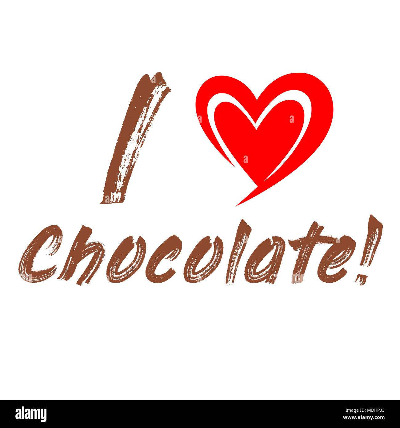 I love chocolate illustration Stock Photo - Alamy