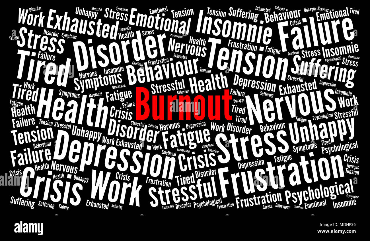 Burnout word cloud concept Stock Photo - Alamy
